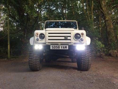 Land Rover Defender Stainless Steel Quad DRL Bumper – Manor Automotive ...